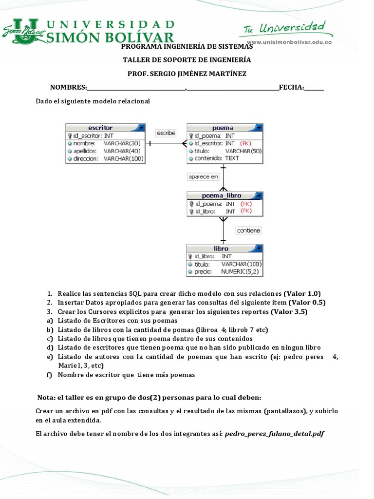 Taller Cursores PL/SQL | PDF
