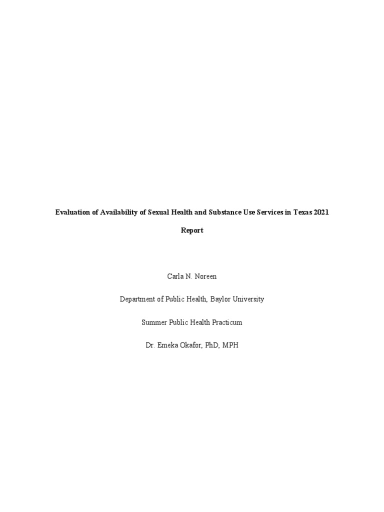 TX Std-Hiv Substance Use Evaluation Report 2021 | PDF | Sexually ...
