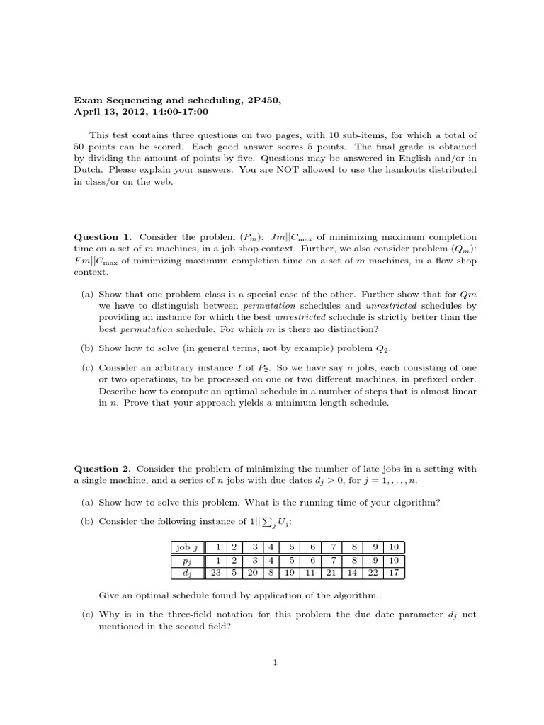 Exam 120413 | PDF | Permutation | Applied Mathematics