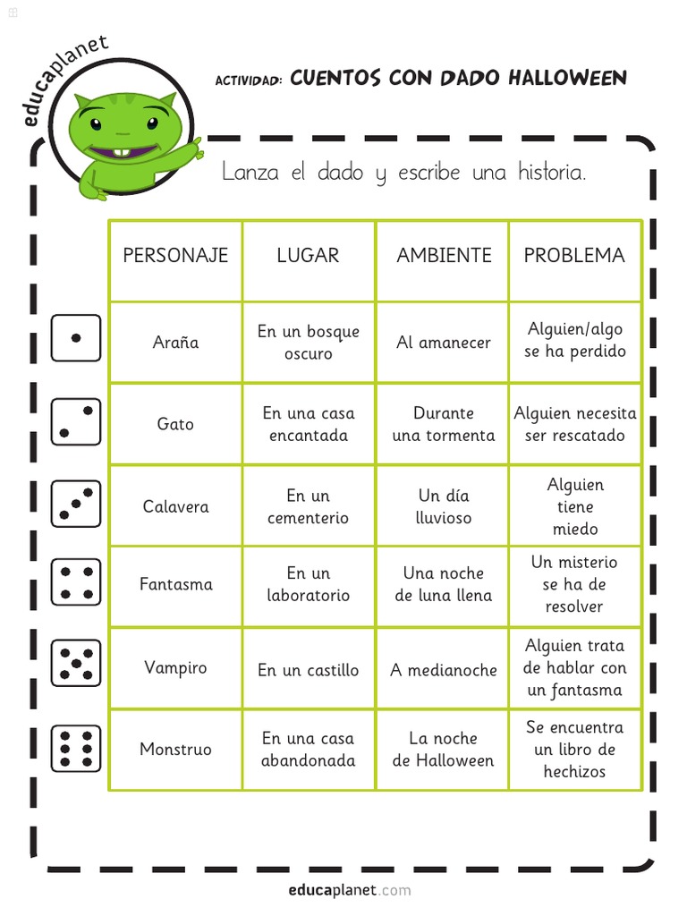 Halloween Dado Roll Escritura | PDF