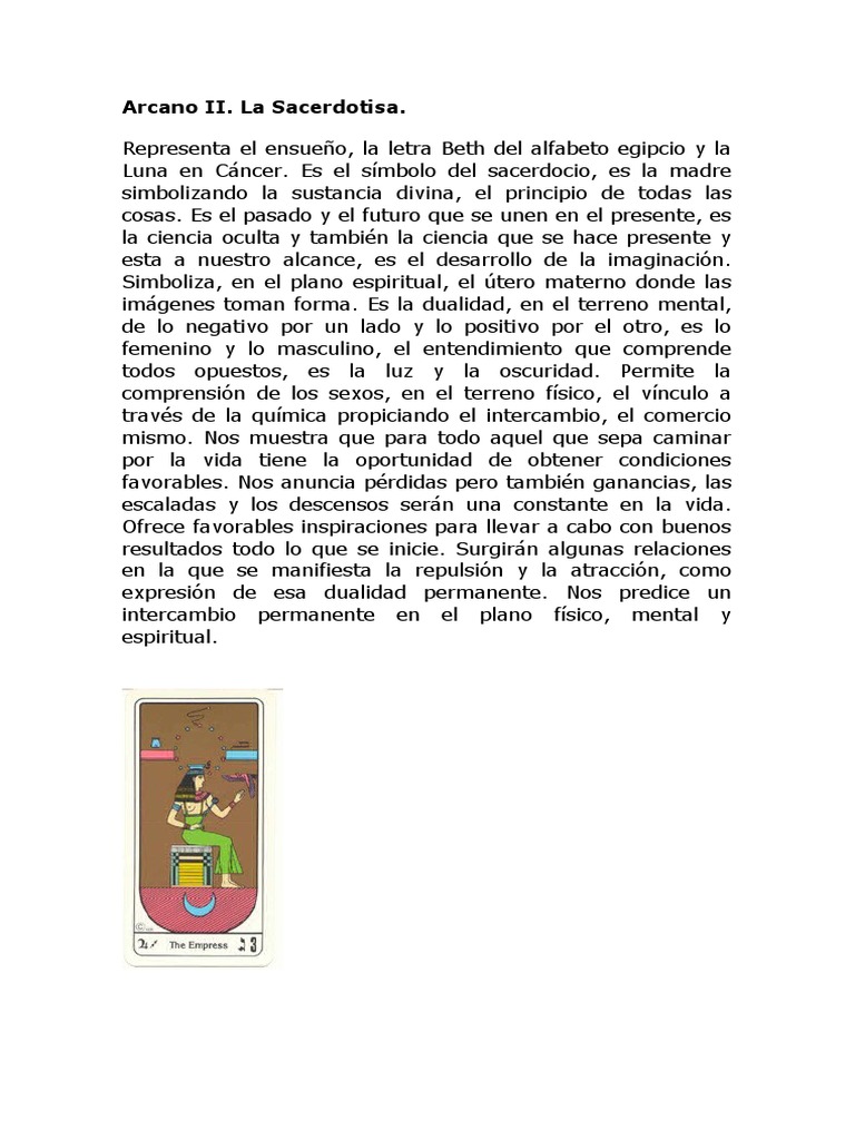 Arcano II: La Sacerdotisa en Tarot | PDF