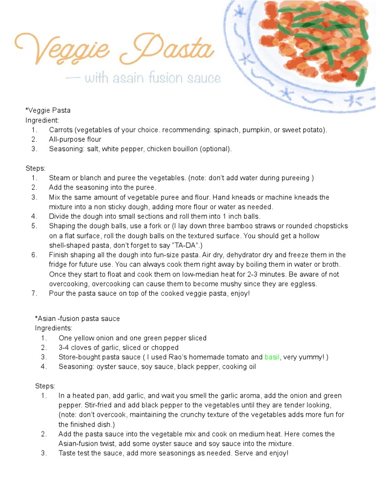 Pasta Recipe | PDF