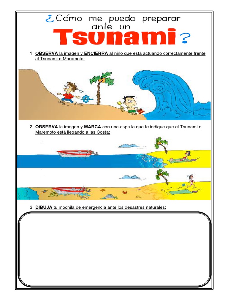 Ficha Practica de Tsunami o Maremoto | PDF