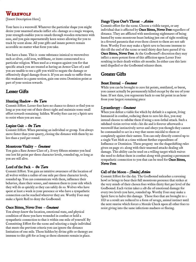 GB - Werewolf Word | PDF | Werewolves