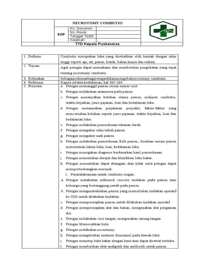Prosedur Necrotomy untuk Combutio | PDF | Sains & Matematika