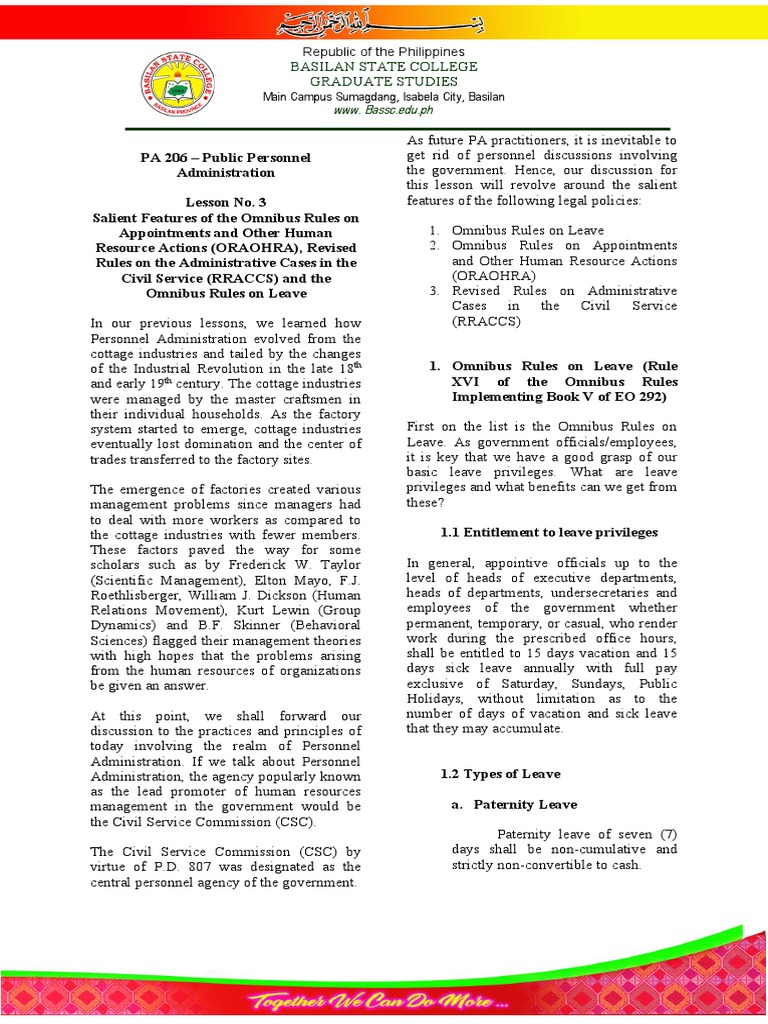 Basilan State College Graduate Studies: Www. Bassc - Edu.ph | PDF ...