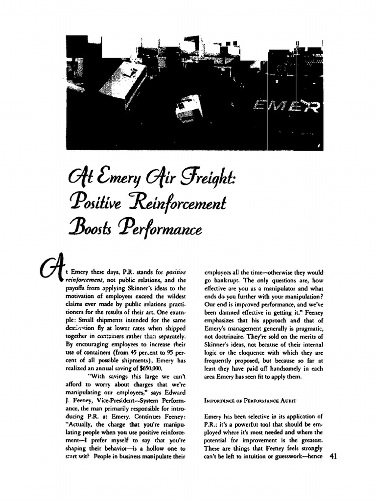 ARTICLE - at Emery Air Freight S+ Boosts Performance | PDF ...