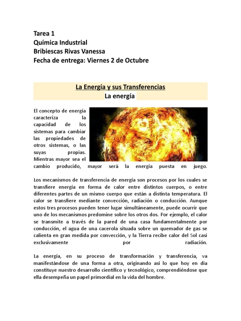 La Energía y Sus Transferencias | PDF | Conduccion termica | Convección