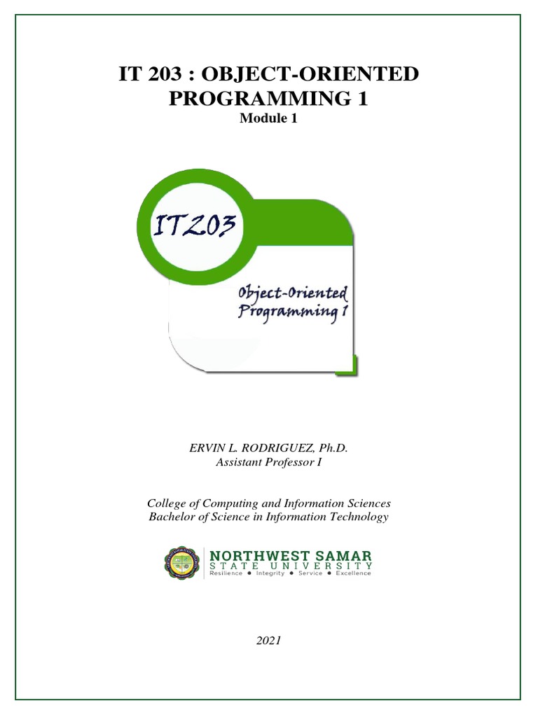 M1-Lesson 1 | PDF | Object Oriented Programming | Method (Computer ...