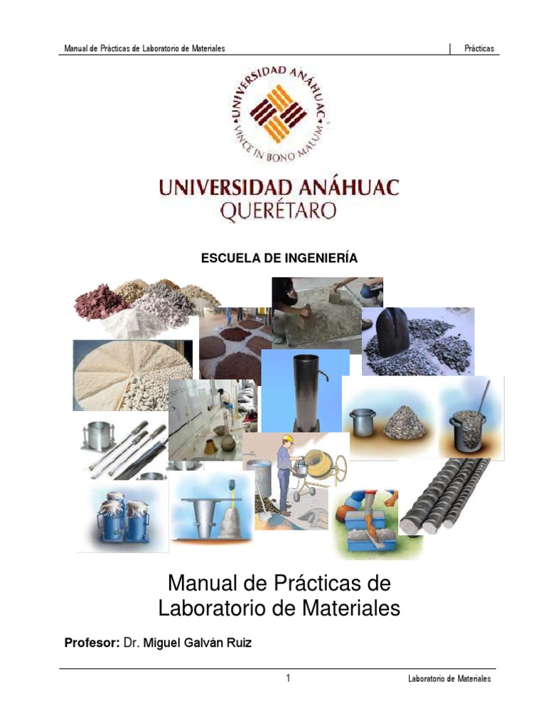 Manual de Prácticas de Laboratorio de Materiales | PDF | Hormigón | Muestreo (Estadísticas)