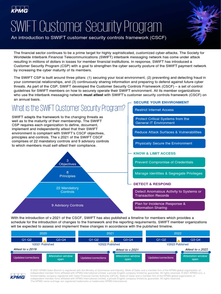 Swift Customer Security Program Pdf Computer Security Security