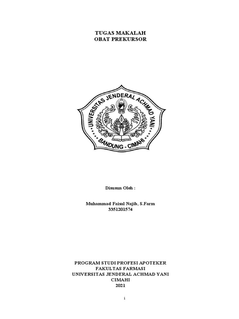 Makalah Obat Prekursor | PDF | Pengembangan Diri | Sains & Matematika