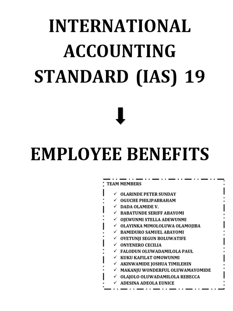 Ias 19 - Employee Benefits | PDF | Employment | Defined Benefit Pension ...