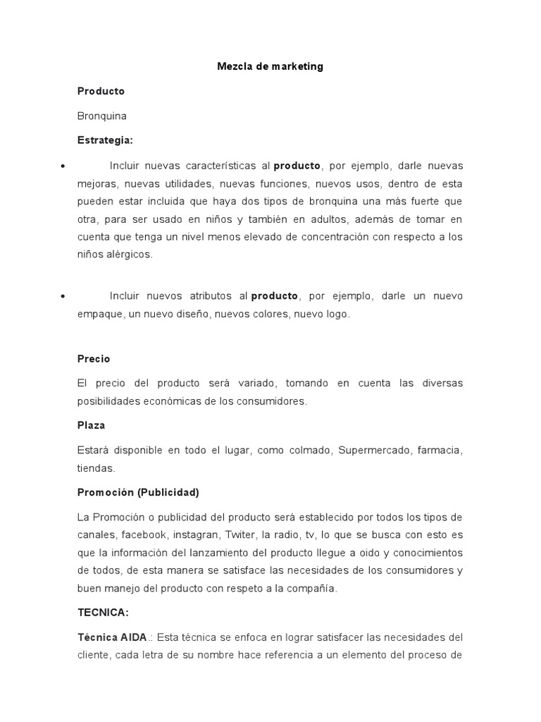 Bronquina | PDF | Producto (Negocio) | Marketing