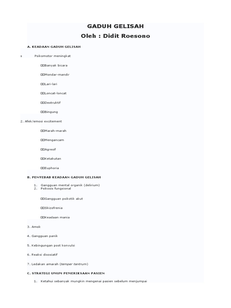 Materi Askep Gaduh Gelisah | PDF