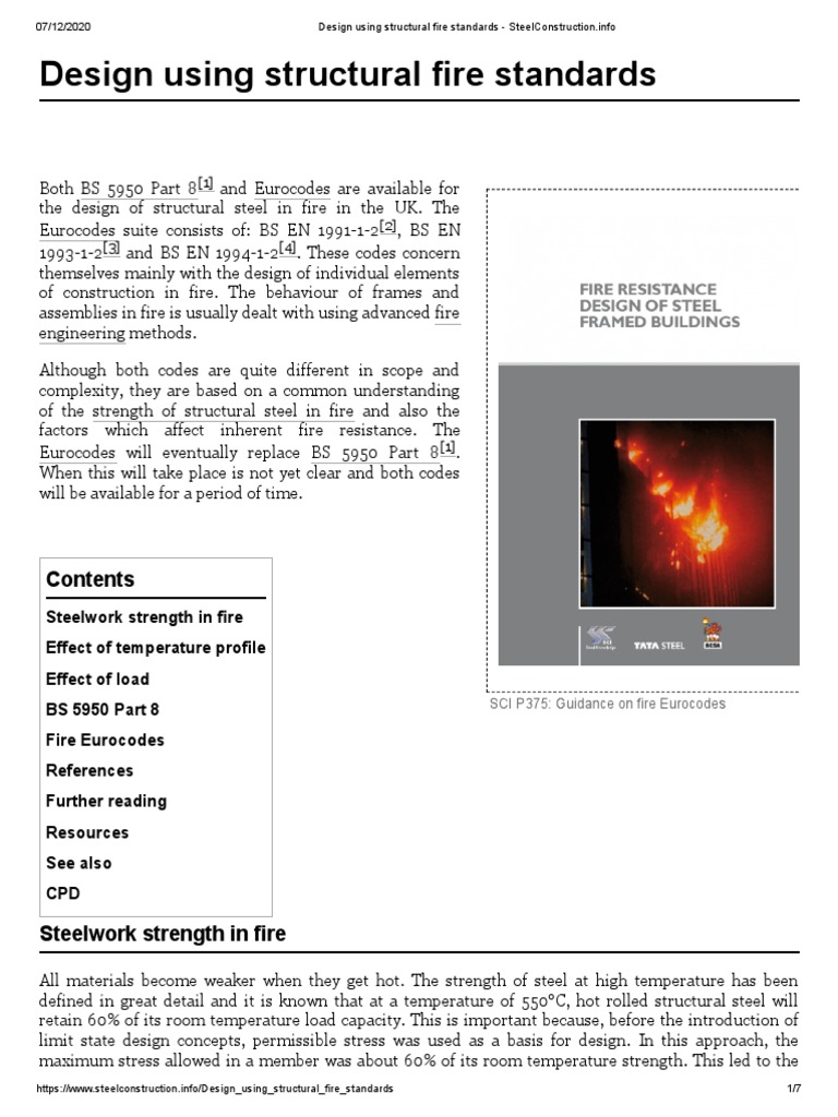 Design Using Structural Fire Standards - SteelConstruction - Info | PDF ...