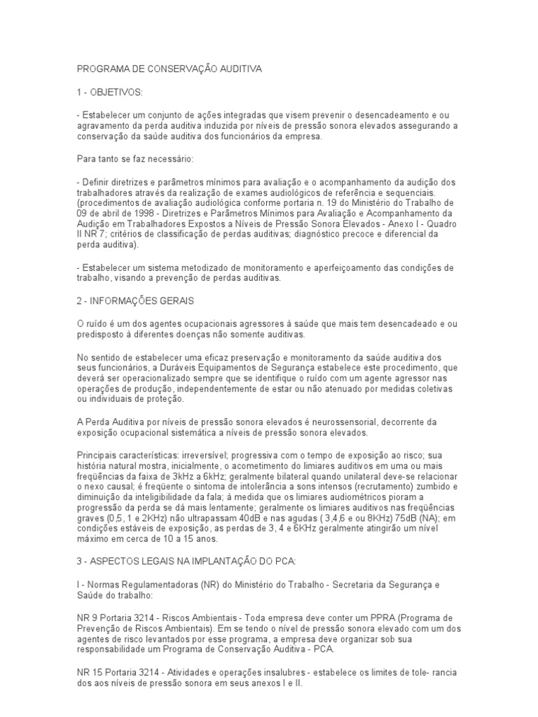 Modelo de PCA | Download grátis PDF | Patologia da fala | Audição