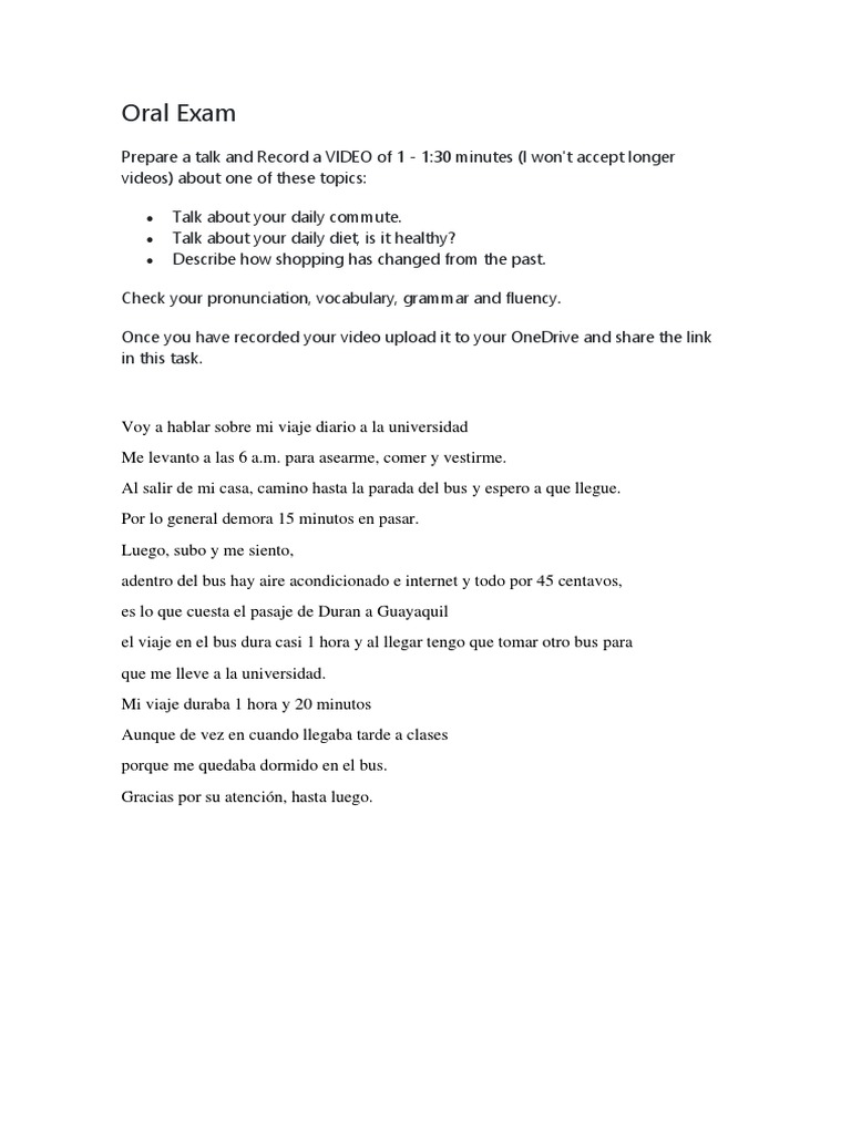 Oral Exam | PDF | Morfología | Unidades Semánticas