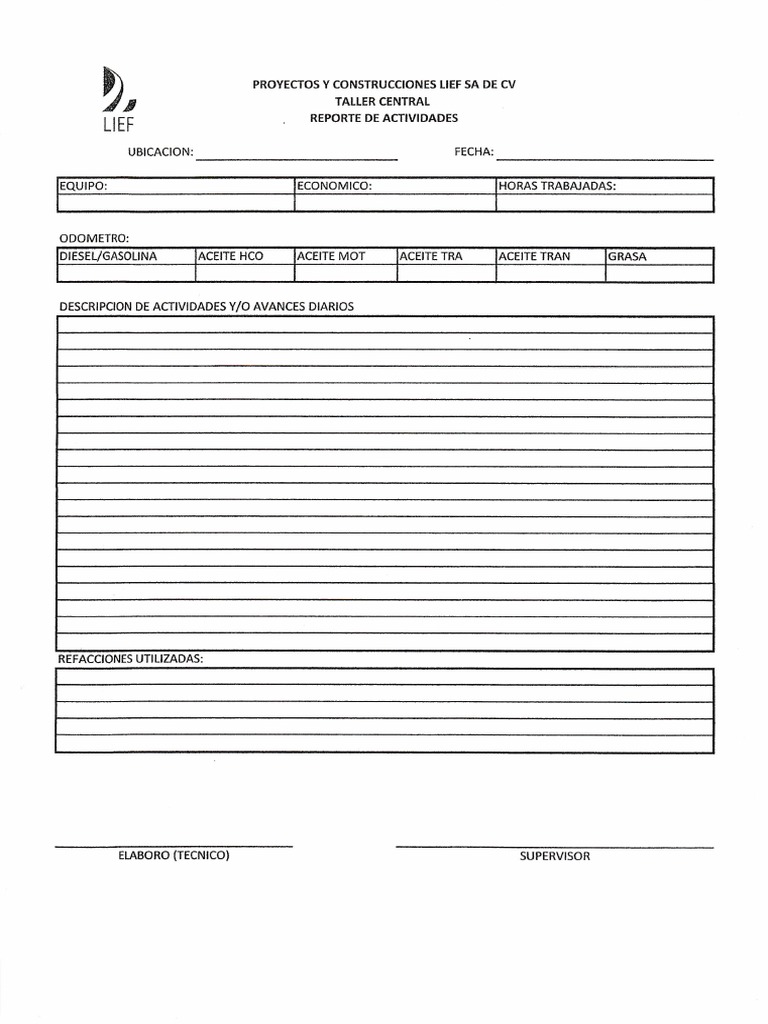 Formato de Reporte Diario | PDF