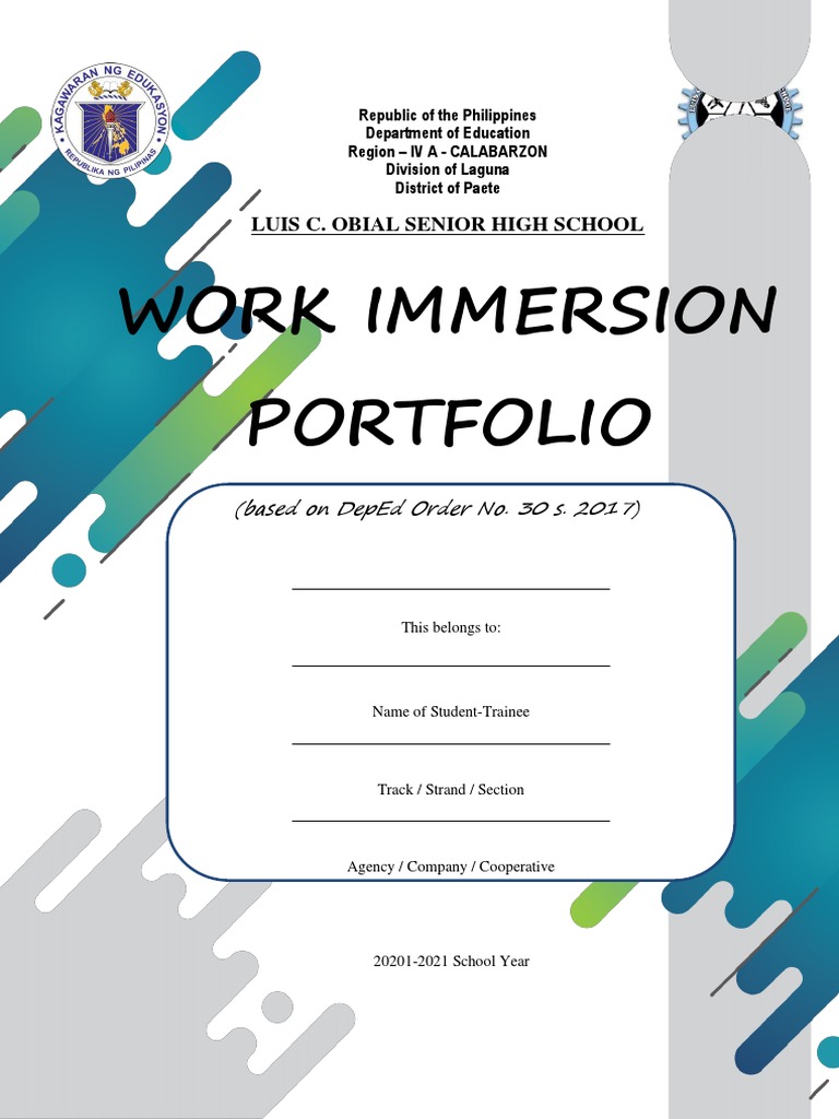 Work Immersion Portfolio Based On Deped | PDF | Job Interview | Leadership