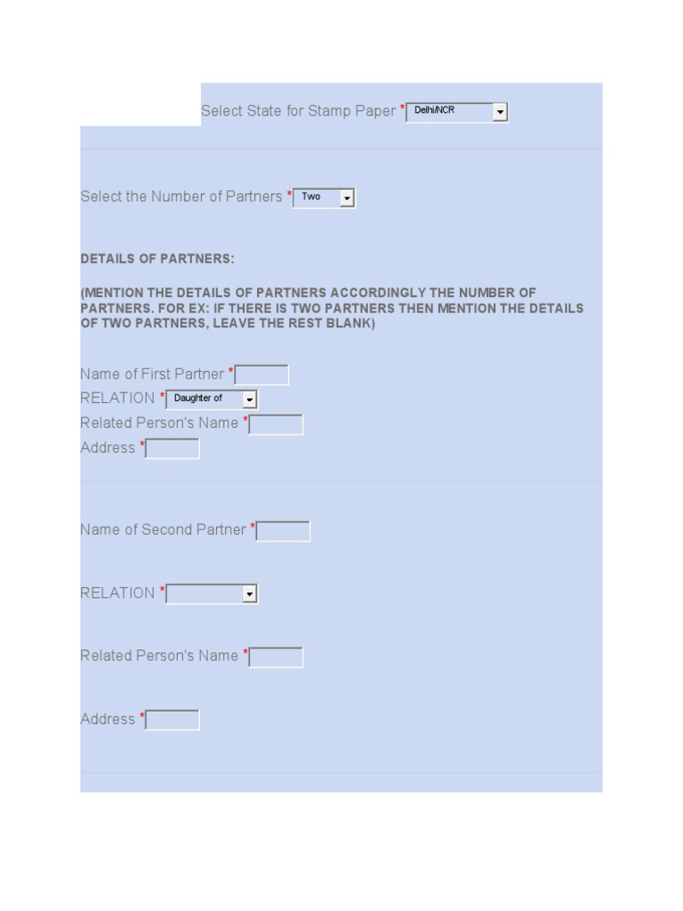 Select State For Stamp Paper | PDF | Partnership | Ownership