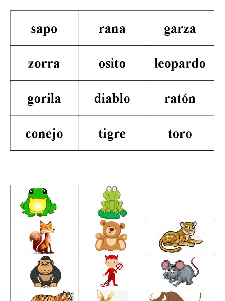 Memorama de Animales para Imprimir | PDF | Libros para adolescentes ...