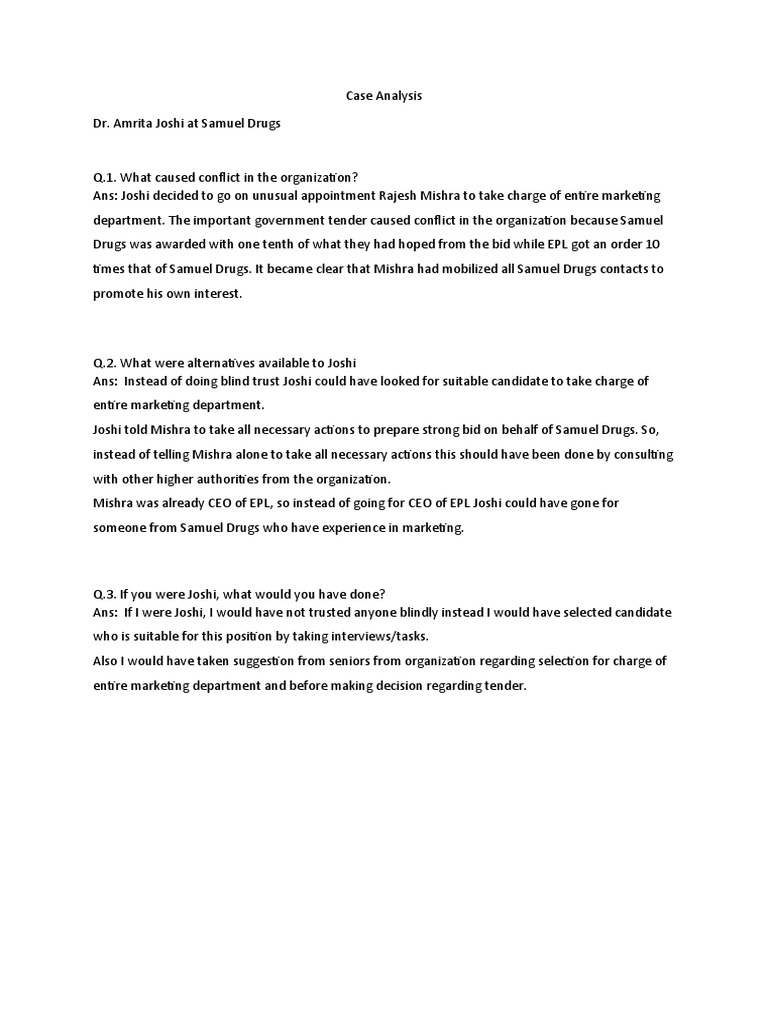 OB - Case Analysis | PDF | Career & Growth