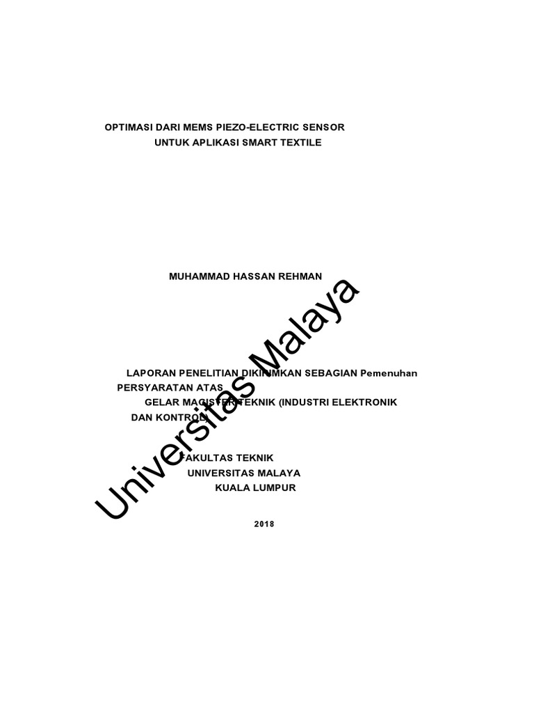 Optimization of Mems Piezo-Electric Sensor For Smart Textile Application - En.id | PDF