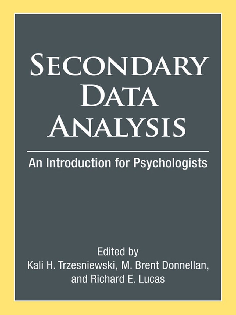 Secondary Data Analysis | PDF | Data Analysis | Psychology