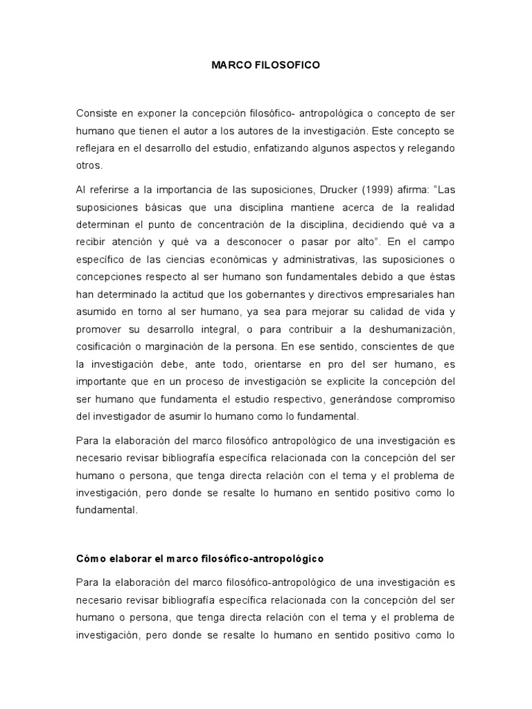 Marco Filosofico | PDF | Teoría | Antropología