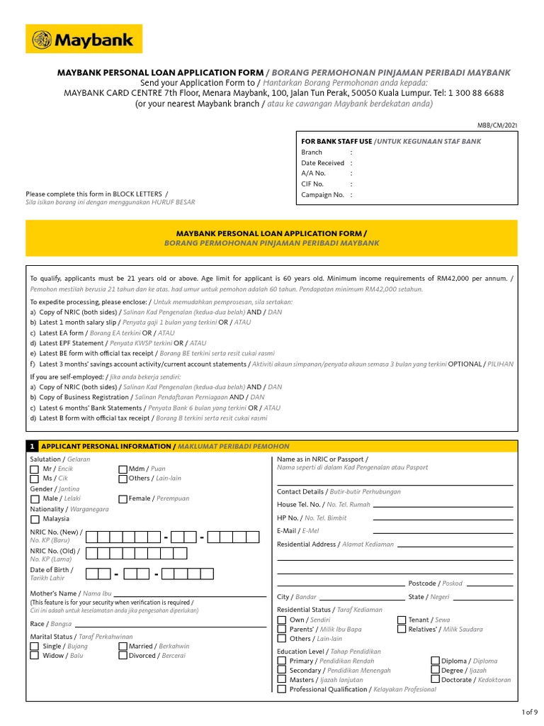 Maybank Personal Loan | PDF