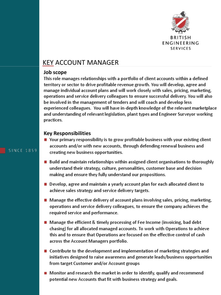 Key Account Manager (Advert) | PDF | Sales | Marketing
