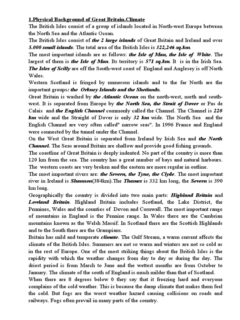 1.physical Background of Great Britain - Climate | PDF | Celts | House ...