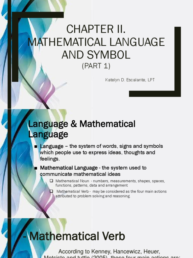Chapter II Mathematical Language and Symbol 1 | PDF | Numbers ...