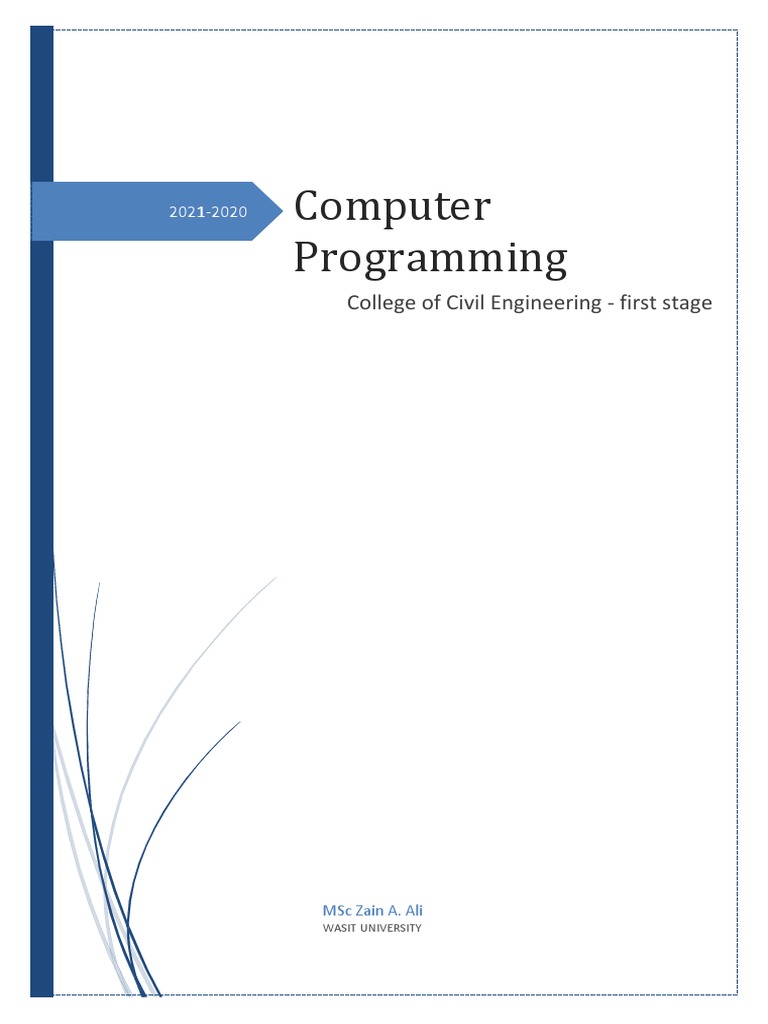 Computer Programming: College of Civil Engineering - First Stage | PDF ...