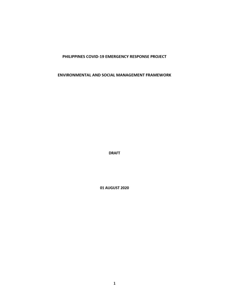 Environmental and Social Management Framework | PDF | Waste | Hazardous ...