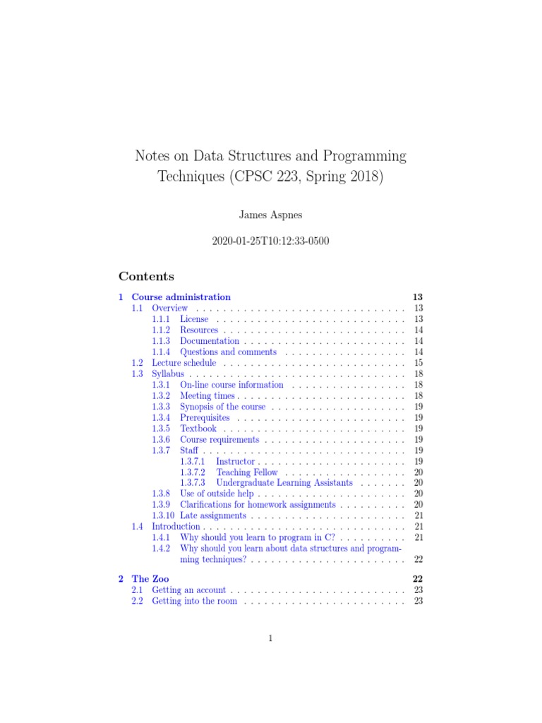 0934 Data Structures and Programming Techniques | Download Free PDF ...