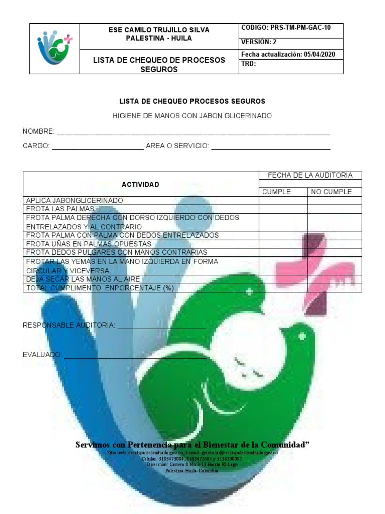 Lista de Chequeo Higiene de Manos | PDF