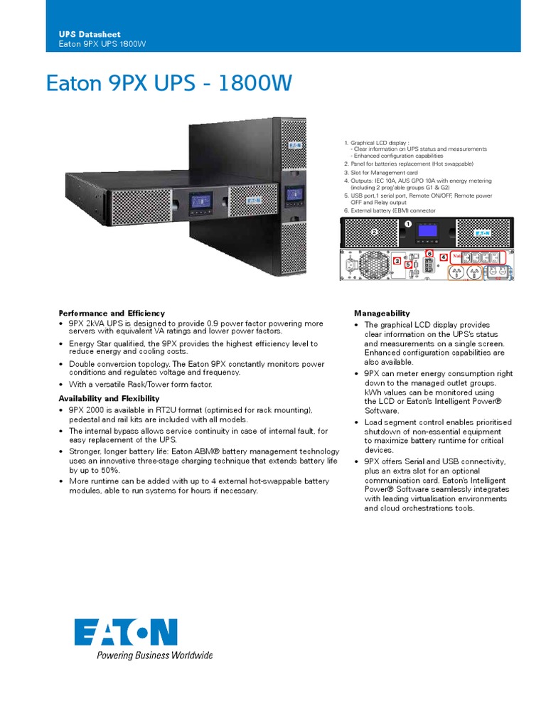 Eaton 9PX UPS Technical Specifications | PDF | International ...