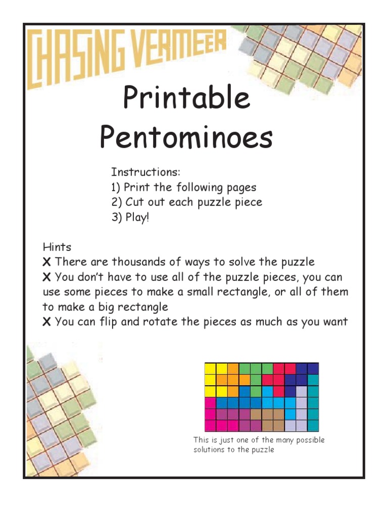 Printable Pentomino Puzzle Guide | PDF | Teaching Methods & Materials