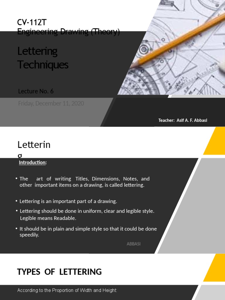 Engineering Drawing Lettering Techniques | PDF | Calligraphy | Gothic ...