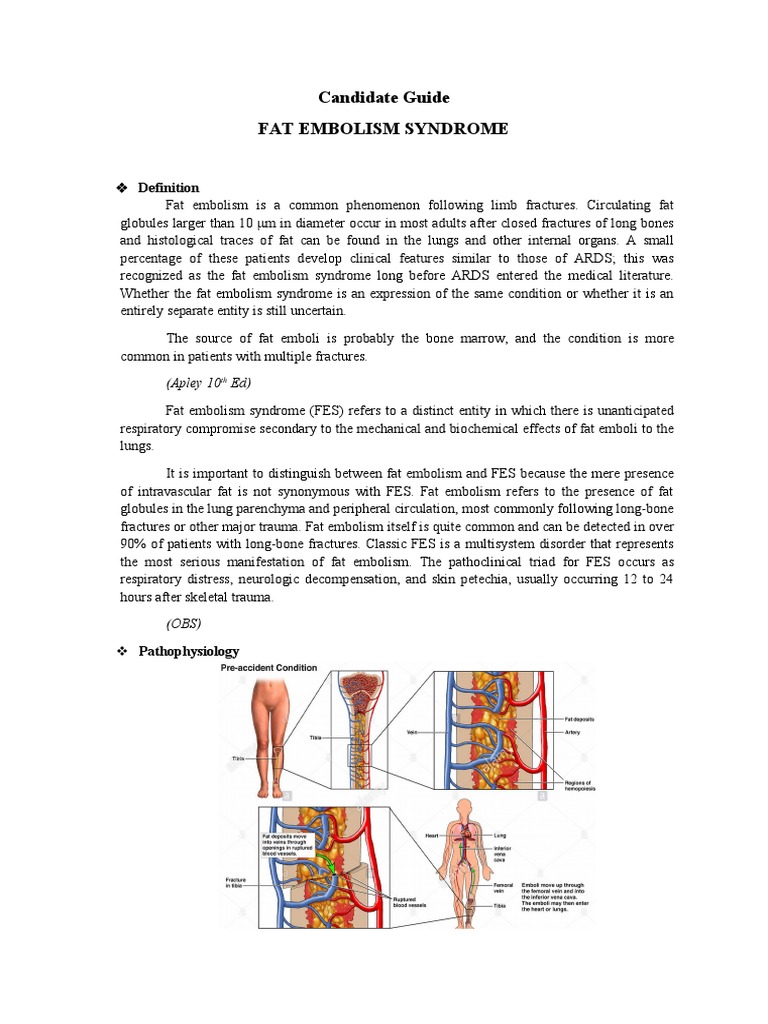 Understanding Fat Embolism Syndrome | PDF | Physiology | Medicine