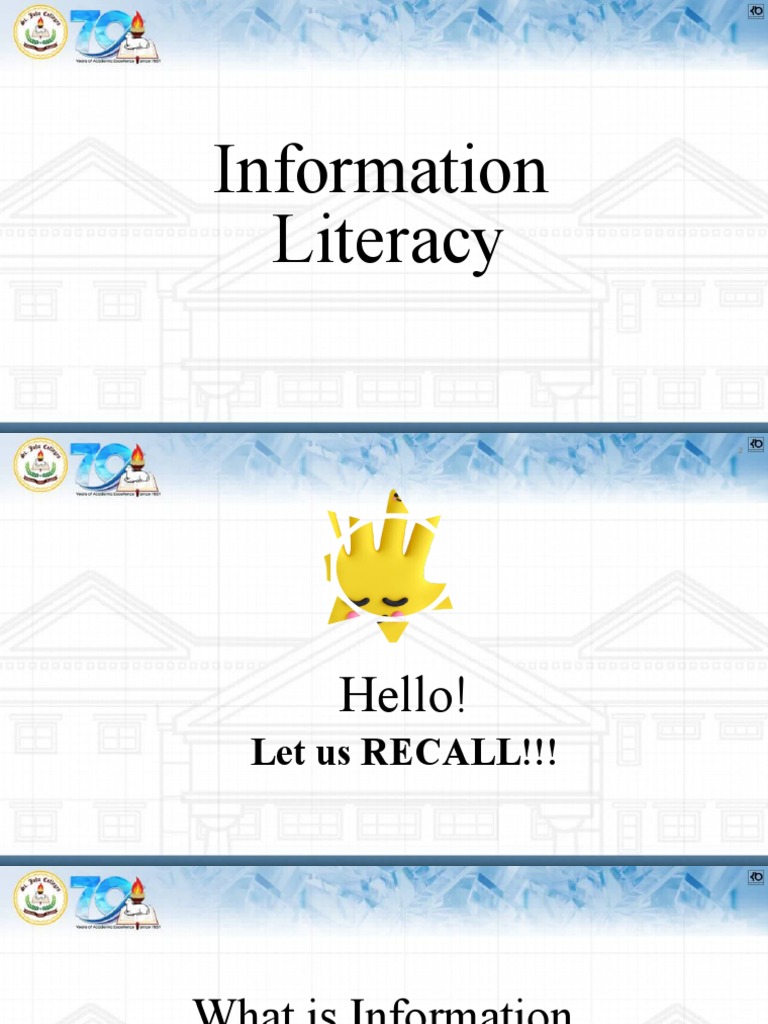 Lesson 2 Information Literacy | PDF | Information | Information Literacy