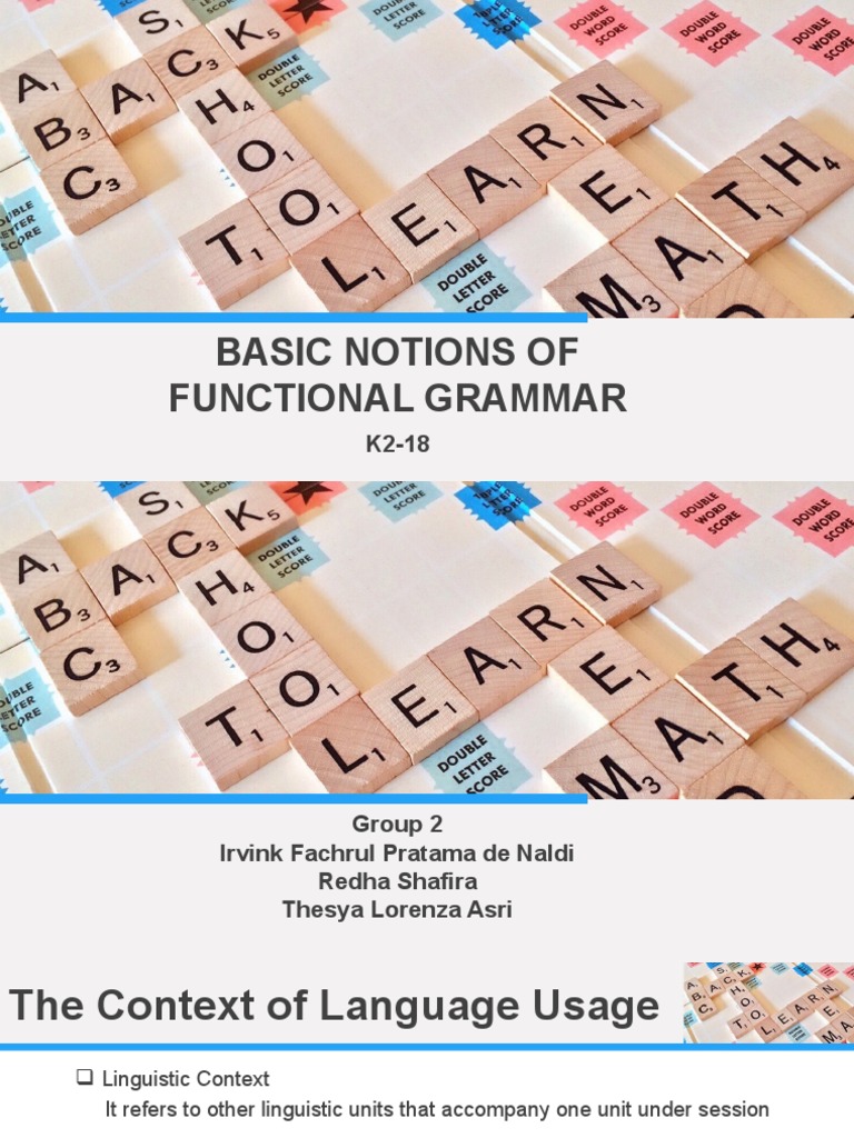 Basic Notions of Functional Grammar by Group 2-1 | PDF | Linguistics ...