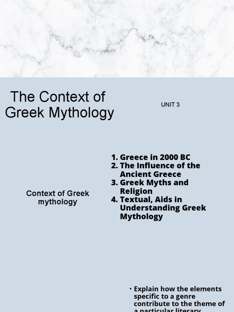The Context of Greek Mythology: Unit 3 | PDF | Greek Mythology | Plato
