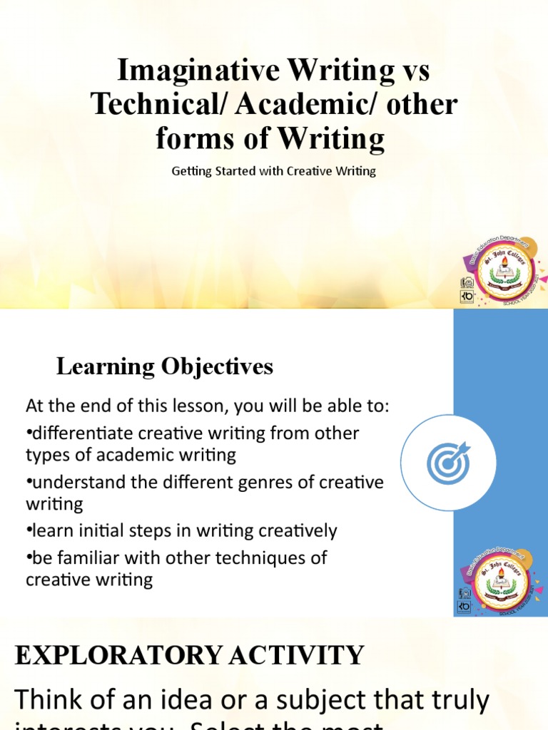 Imaginative Writing Vs Technical Academic Other Forms of Writing | PDF ...