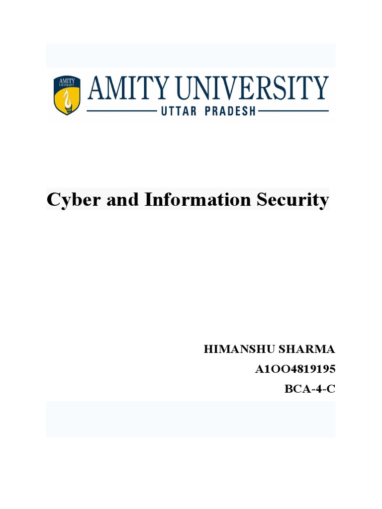 Cyber and Information Security (Assignment2) | PDF | Malware | Denial Of Service Attack