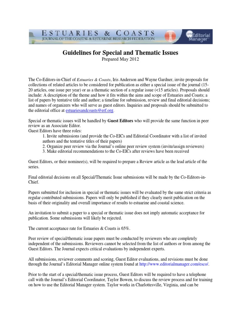 Special Issue Proposal Guidelines | PDF | Academic Journal | Public Sphere