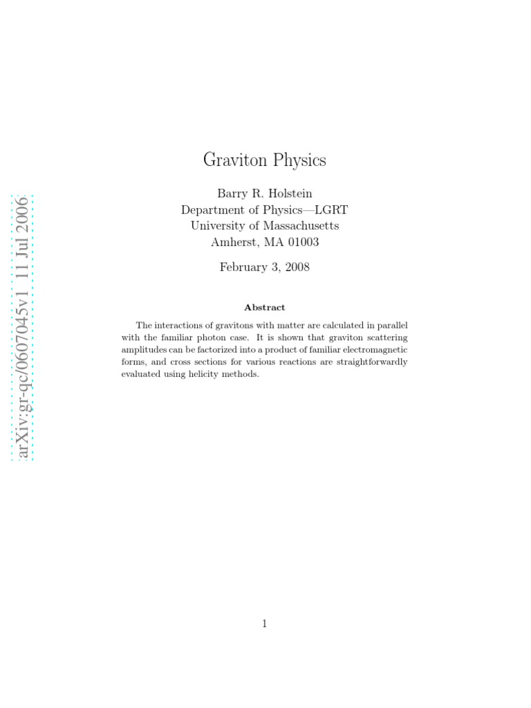 Graviton Physics | Download Free PDF | Photon | Quantum Mechanics