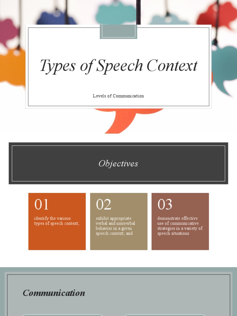 Types of Speech Context | PDF | Communication | Interpersonal Communication